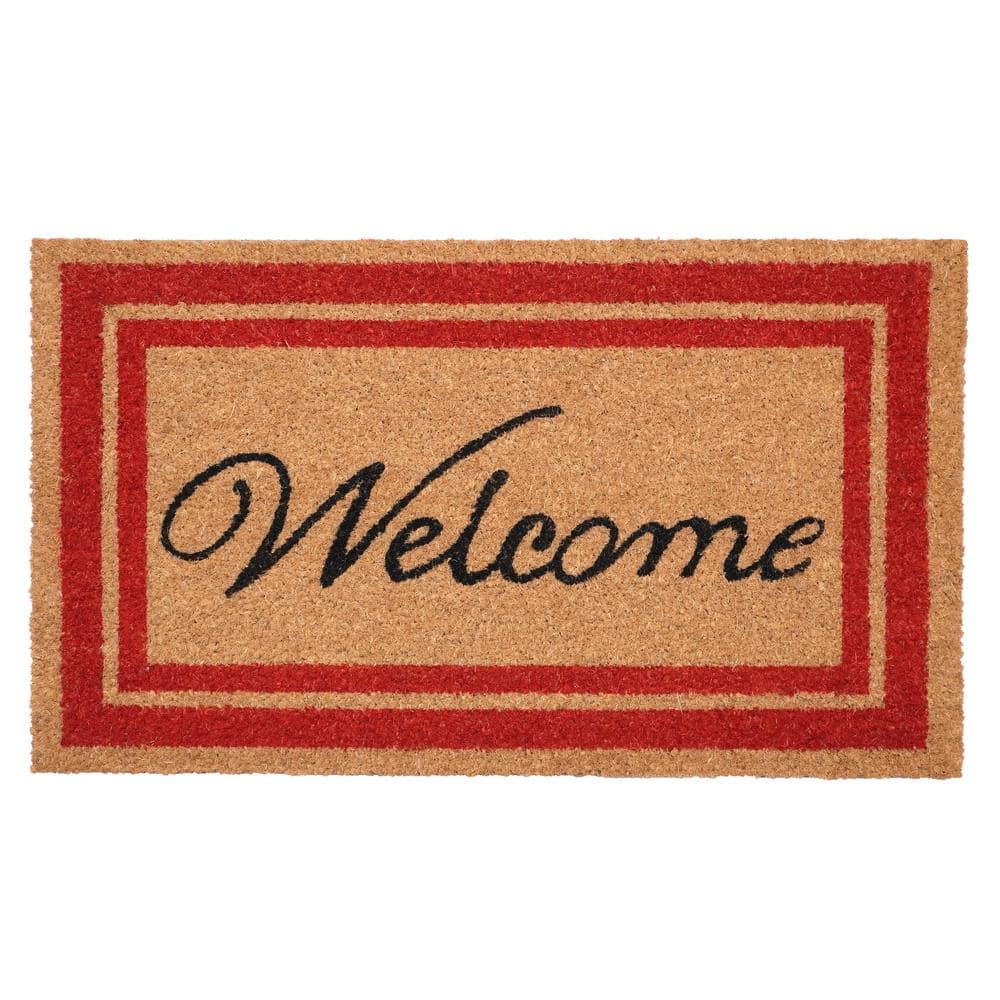 Calloway Mills Red Border Welcome Doormat 24" x 36" 153032436WELC - The ...
