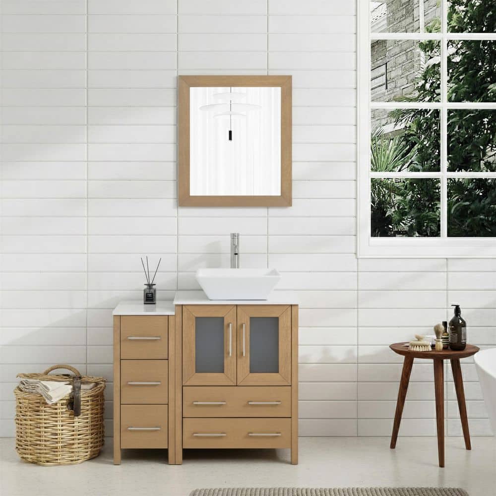 Reviews for Vanity Art Ravenna 36 in. Single Sink Freestanding Natural ...