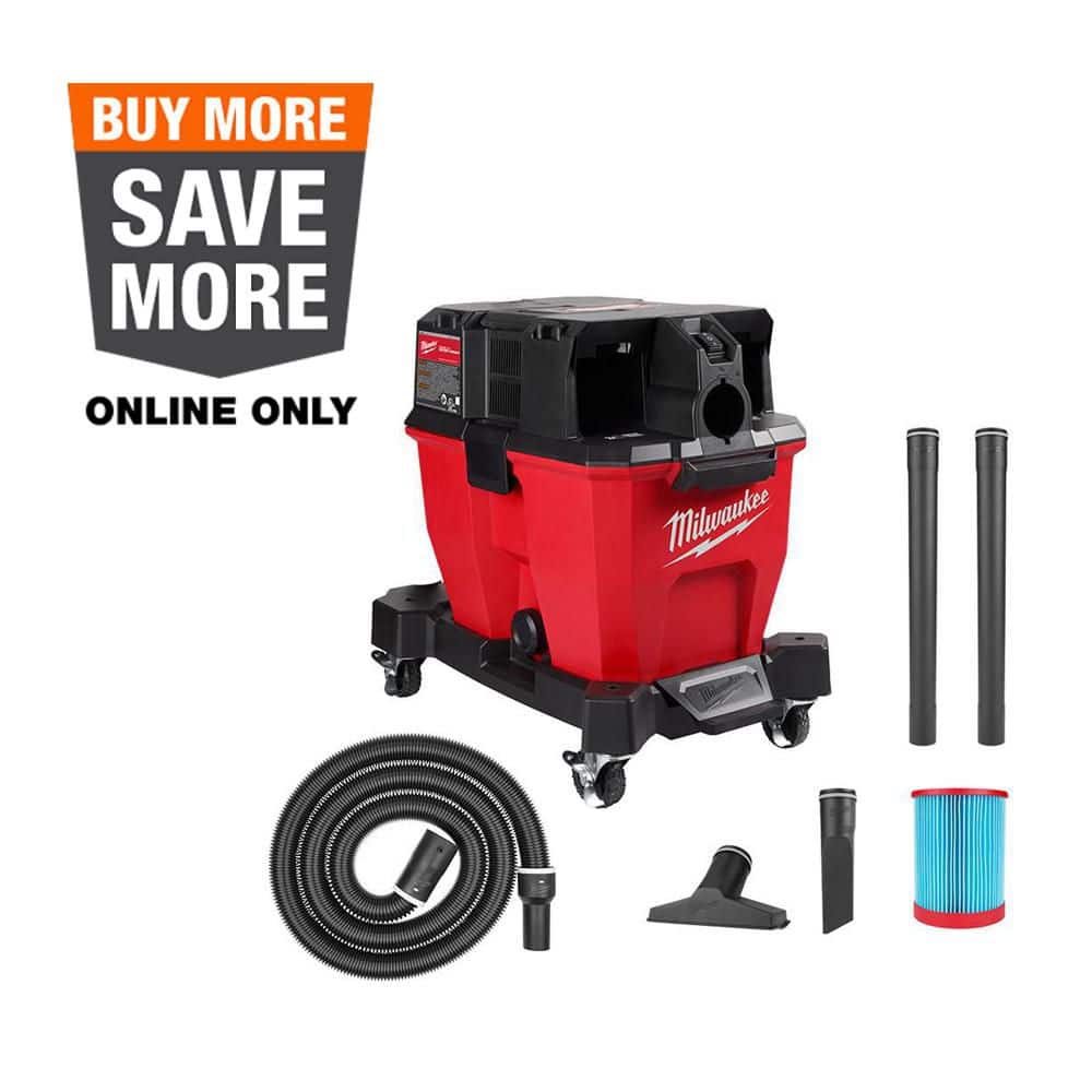 Milwaukee M18 FUEL 9 Gal. Cordless DUAL-BATTERY Wet/Dry Shop Vacuum ...