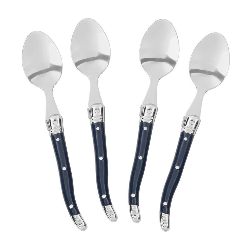 French Home Laguiole Stainless-Steel Coffee Spoons with Navy Handles ...