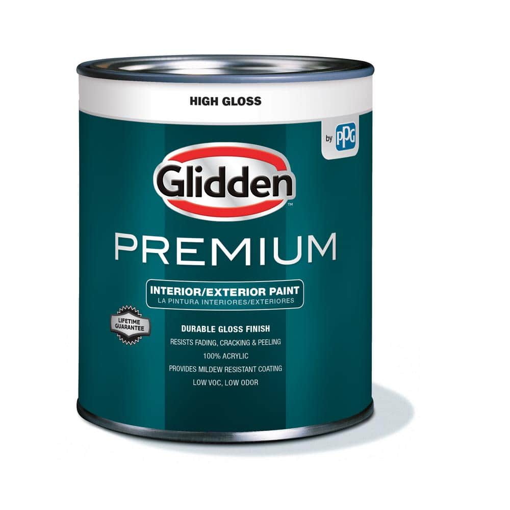 Glidden Premium 1 qt. Base 2 High-Gloss Interior and Exterior Paint ...