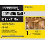 Everbilt 6D 2 in. Common Nails Bright 1 lb (Approximately 159 Pieces ...