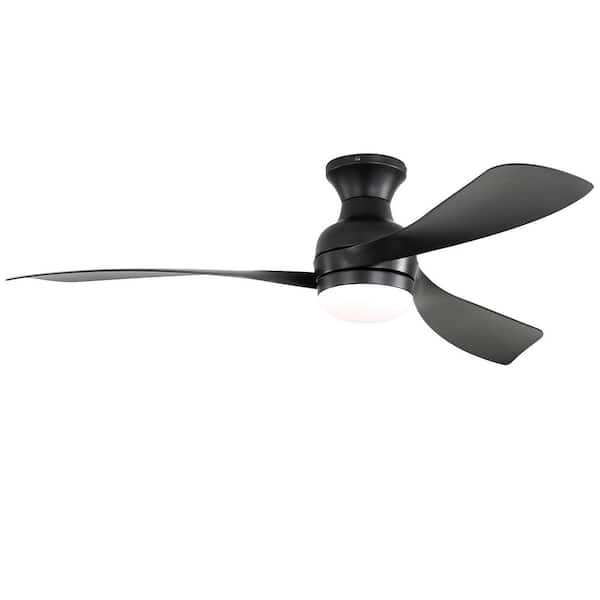 Gloweer 52 in. Ceiling Fan with Integrated 18W Dimmable LED Light ...