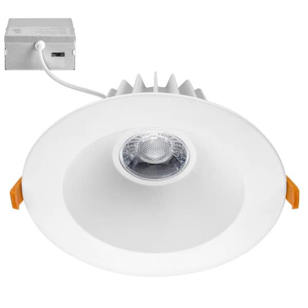 Maxxima 6 in. Slim Round Recessed Anti-Glare LED Downlight, White Trim ...