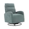 HOMEFUN Modern Upholstered Light Blue Velvet Recliner and Swivel Glider ...