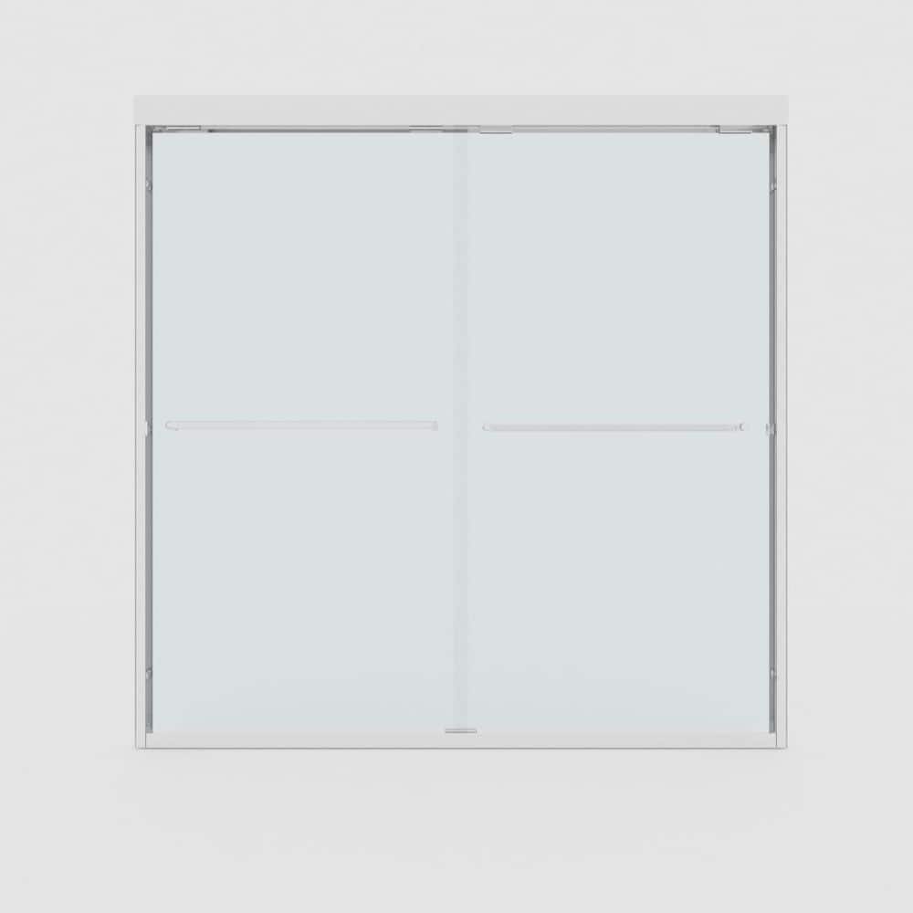 tydex Vitrium 60 in. W x 56 in. H Sliding Semi-Frameless Tub Door in ...