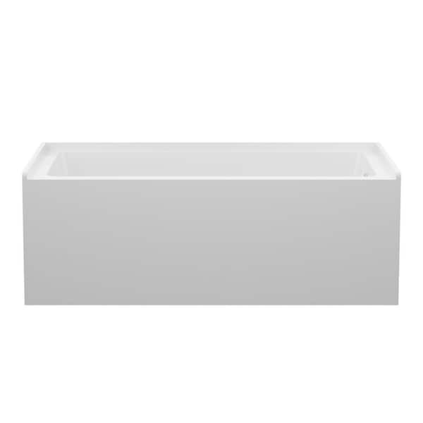 Reviews for CASAINC 60.1 in. x 32 in. Acrylic Alcove Soaking Bathtub ...