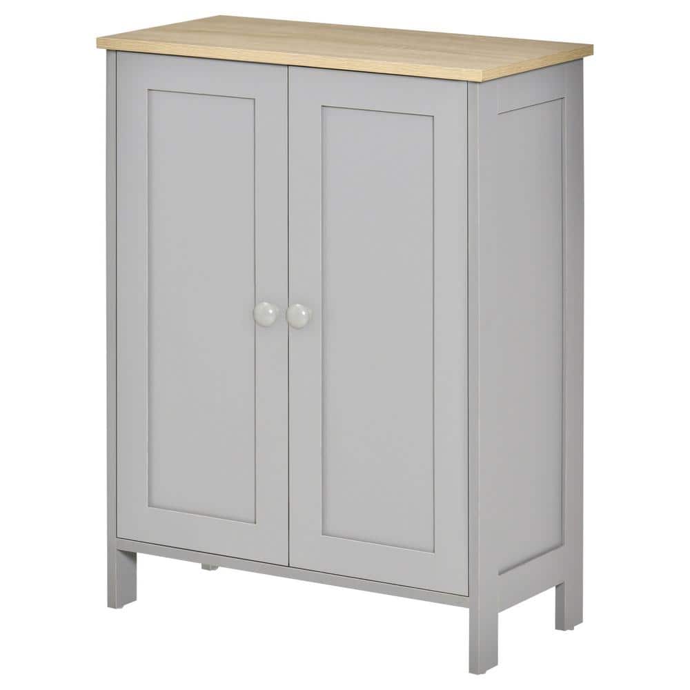 HOMCOM Grey Storage Cabinet with 2-Adjustable Shelves 838-139ND - The ...