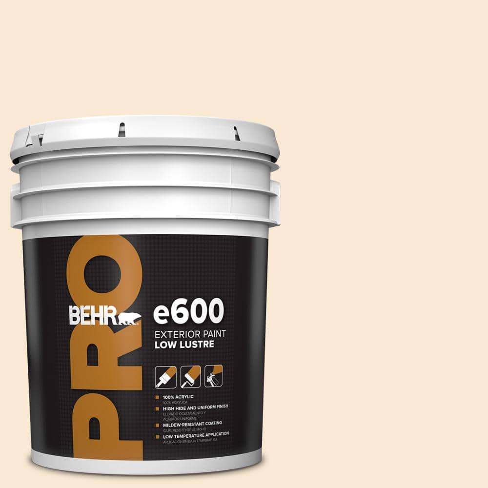 BEHR PRO 5 gal. #OR-W05 Almond Milk Low Luster Exterior Paint PR62005 ...
