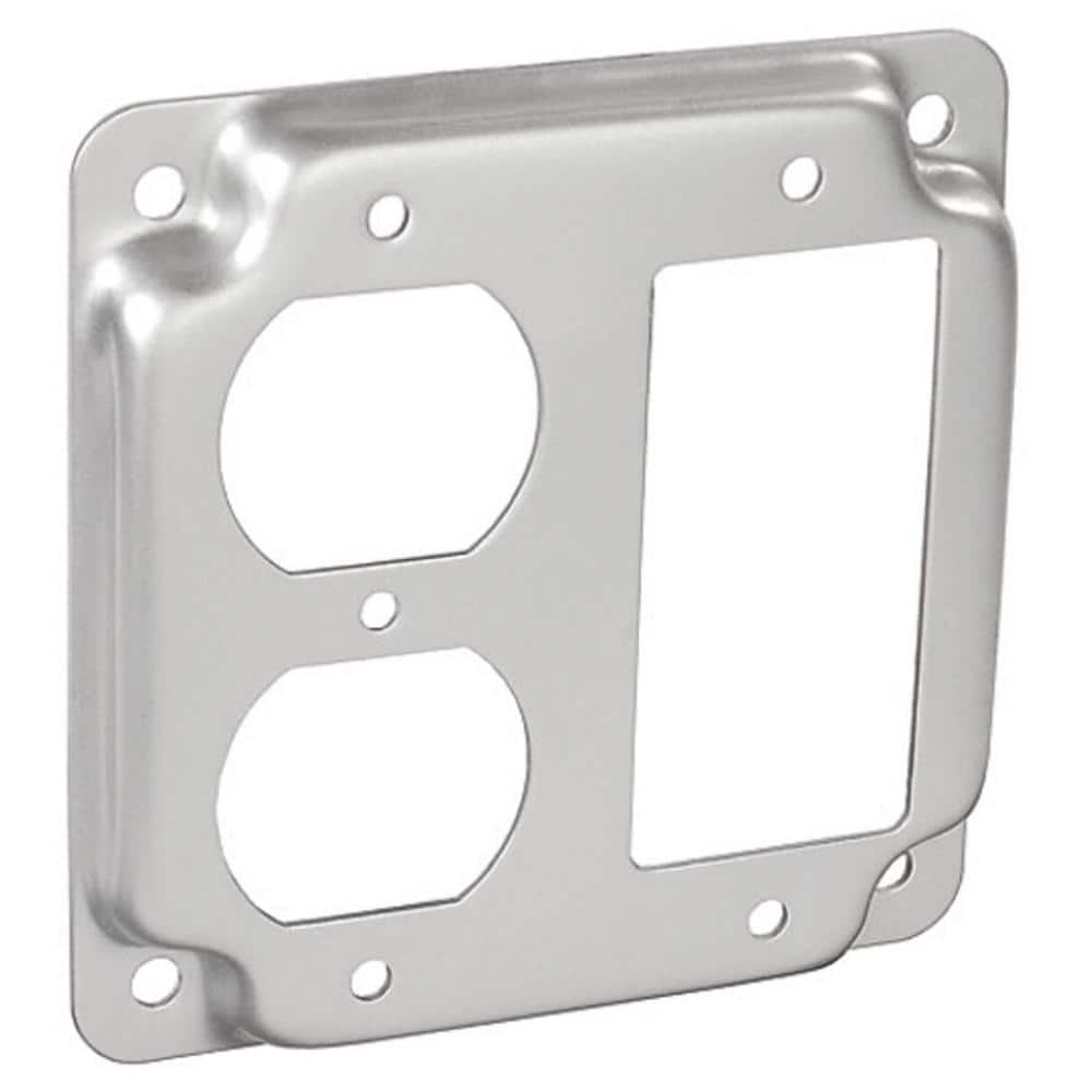Southwire 4 in. W Steel Metallic 2-Gang Exposed Work Square Cover (1 ...