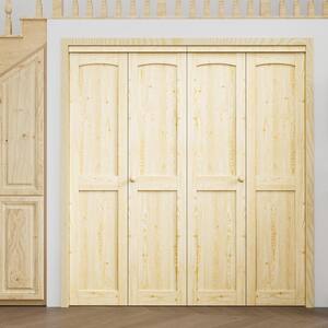 ARK DESIGN 36 in. x 80 in. Arch Panel 2-Lite Solid Core Unfinished Pine ...