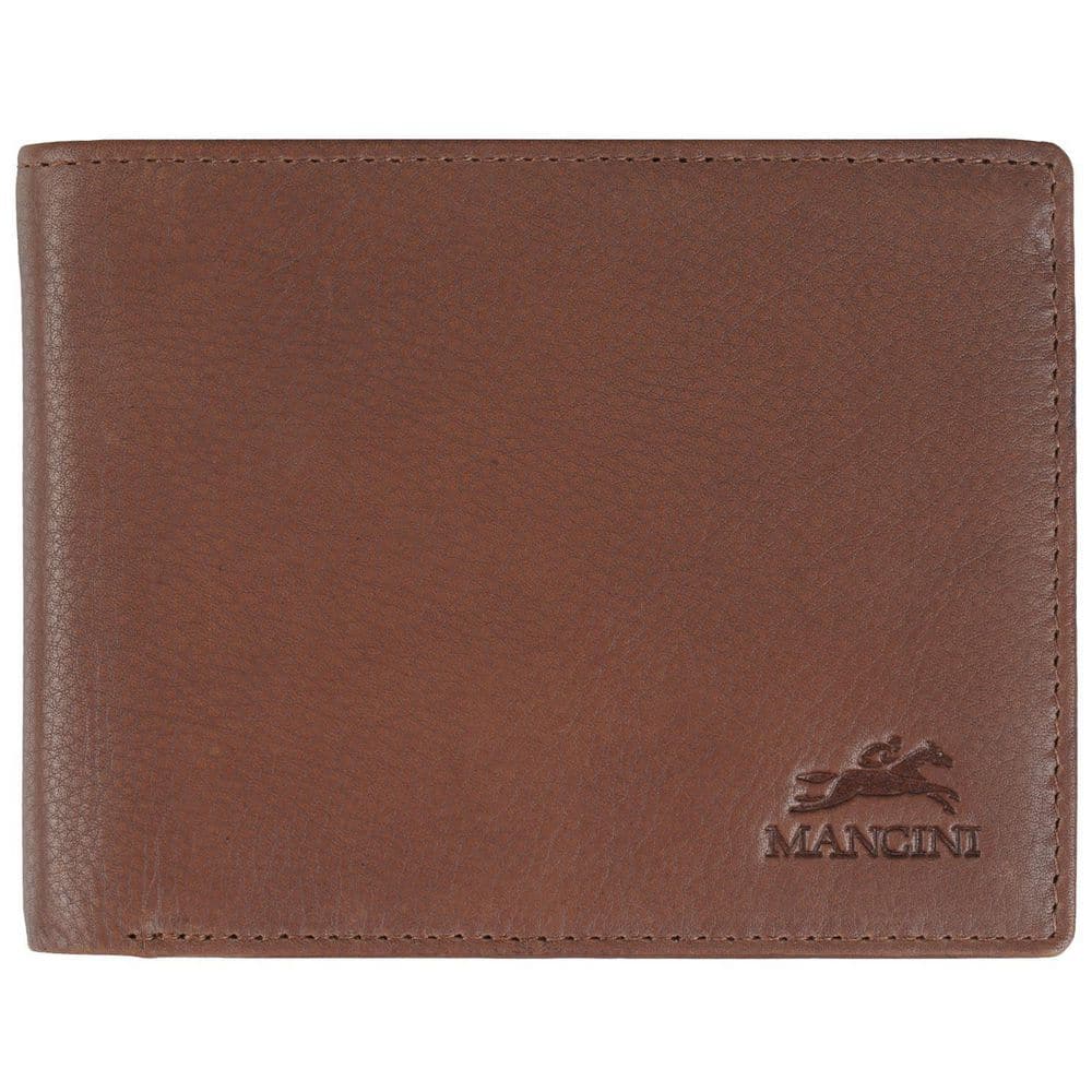 MANCINI Bellagio Collection Brown Leather Left Wing RFID Wallet 2020154 ...