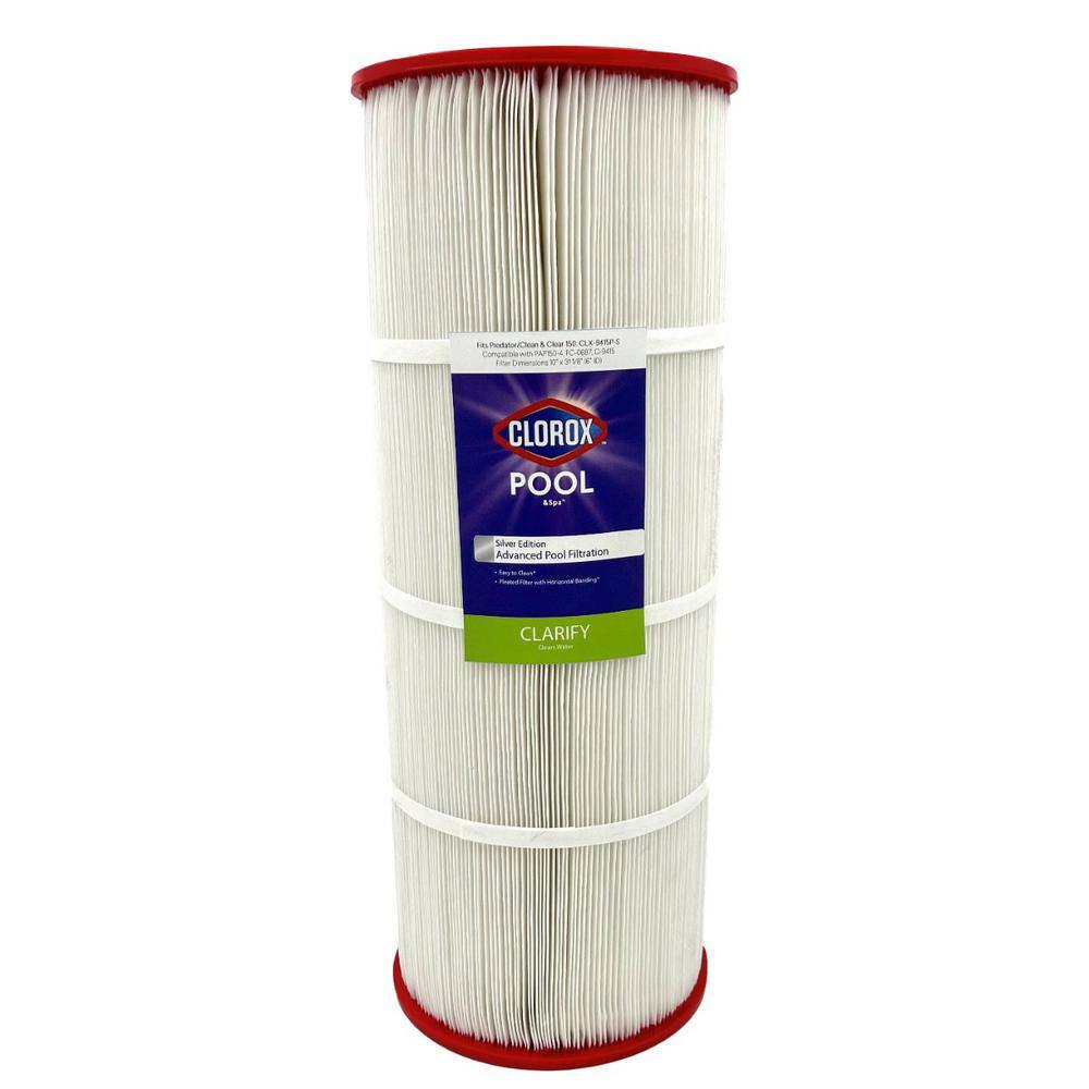 Clorox Silver Edition 10 in. Dia Advanced Pool Filter Cartridge ...