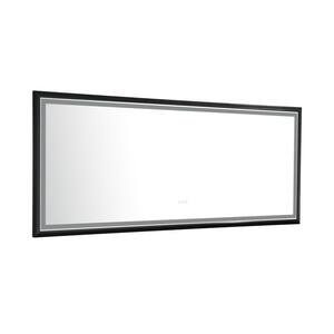 88 in. W x 38 in. H Large Rectangular Metal Framed Wall Bathroom Vanity ...