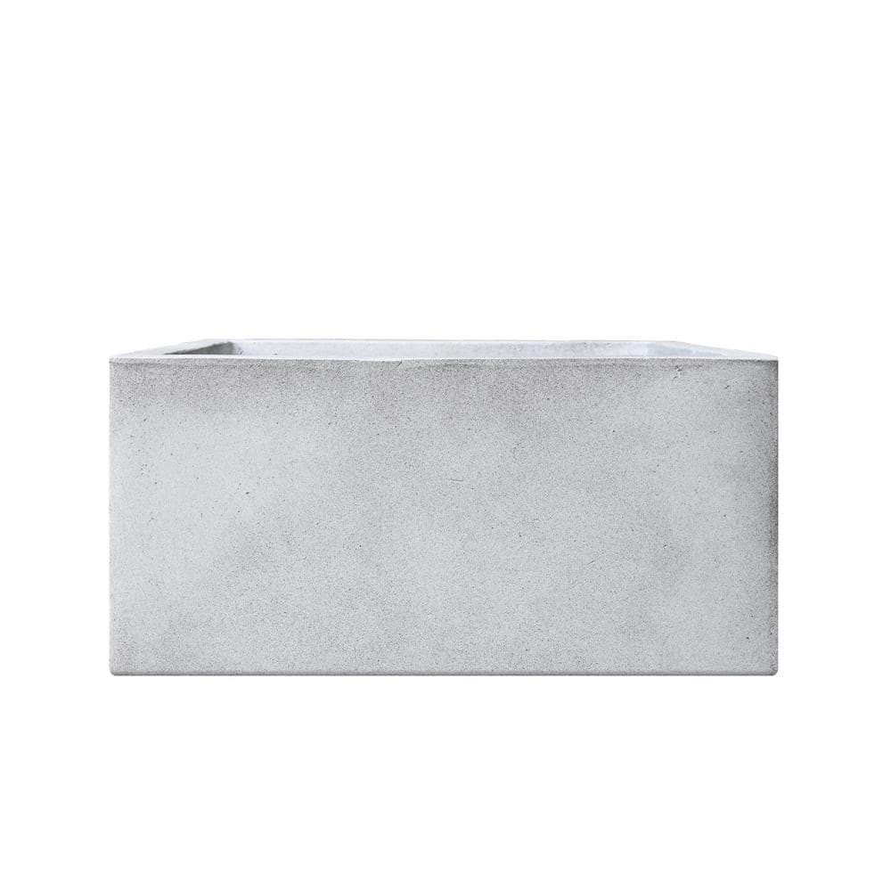 31.7 in. L Rectangular Lightweight Concrete Long Low Planter with ...