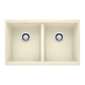 Blanco PRECIS Undermount Granite Composite 29.75 in. 50/50 Double Bowl ...