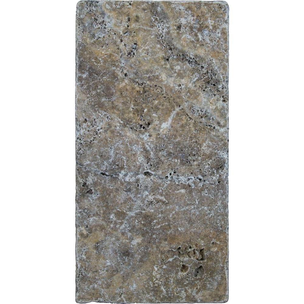 MSI Tuscany Scabas 6 in. x 12 in. Tumbled Travertine Paver Tile ...