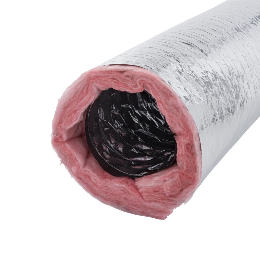 Everbilt 6 in. x 25 ft. R6 Insulated Flexible Duct Silver Jacket ...