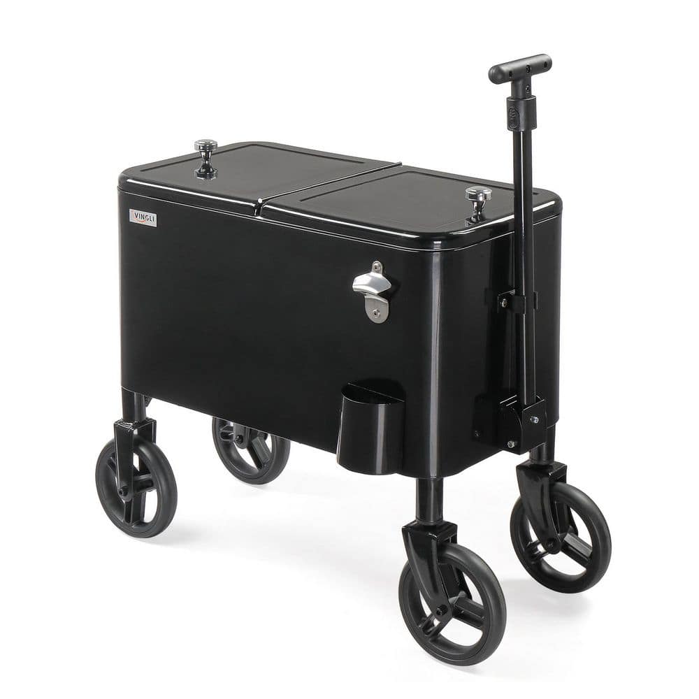 VINGLI 60 qt. Wagon Rolling Cooler Ice Chest, Patio Cooler with Long ...