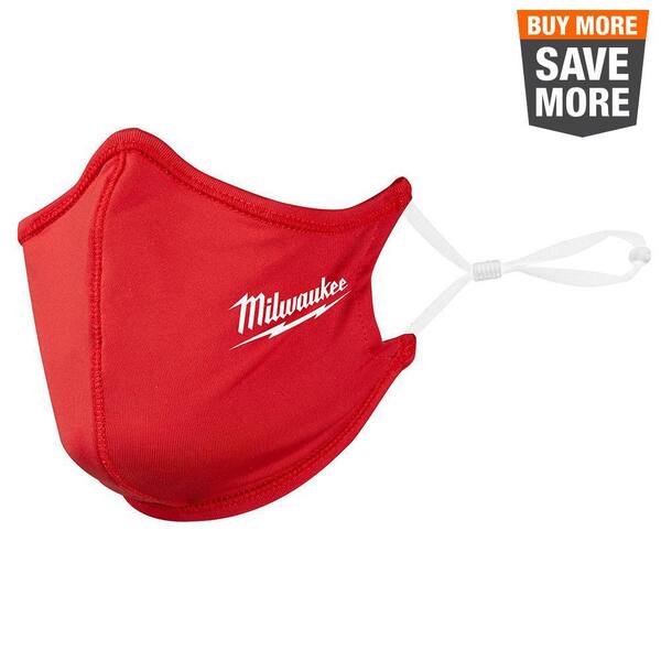 Milwaukee Red 2-Layer Reusable Face Mask 48-73-4227 - The Home Depot