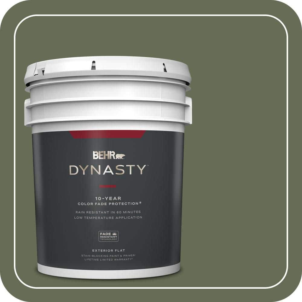 BEHR DYNASTY 5 gal. #ECC-38-3 Sea Fern Flat Exterior Stain-Blocking ...