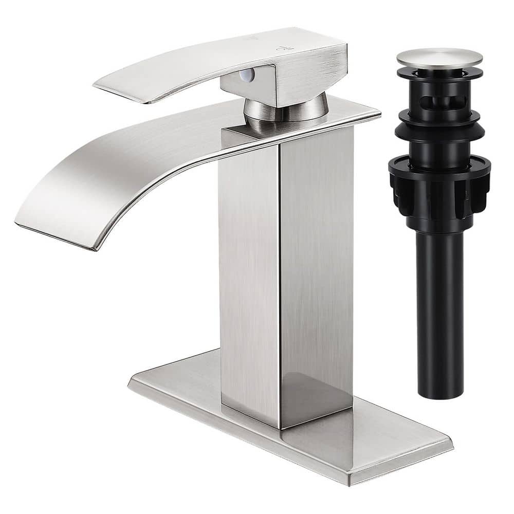 AKLFGN Waterfall Spout Single Handle Single Hole Bathroom Faucet with ...