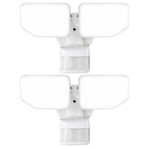 AWSENS White 30-Watt 2600-Lumen 270° Motion Sensor Dusk to Dawn Outdoor ...