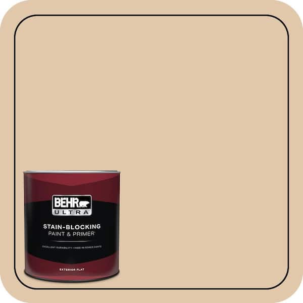 BEHR ULTRA 1 qt. #MQ2-8 Irish Cream Flat Exterior Paint & Primer 485404 ...