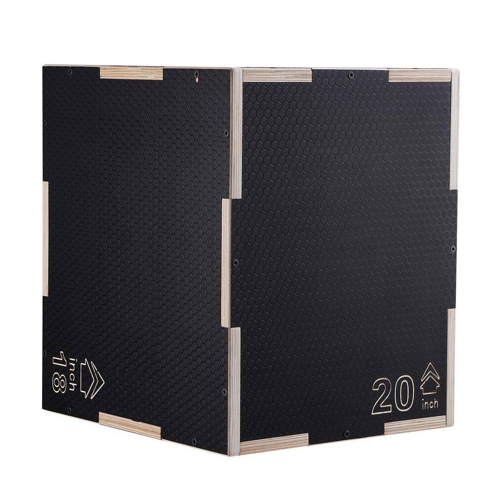 SKYSHALO 3 in 1 Plyometric Jump Box, 20/18/16 in. Wooden Plyo Box ...