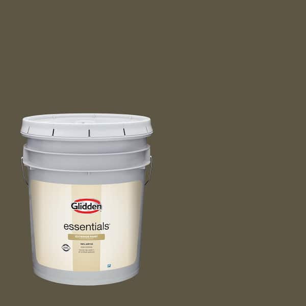 Glidden Essentials 5 gal. PPG1028-7 Walnut Grove Satin Exterior Paint ...