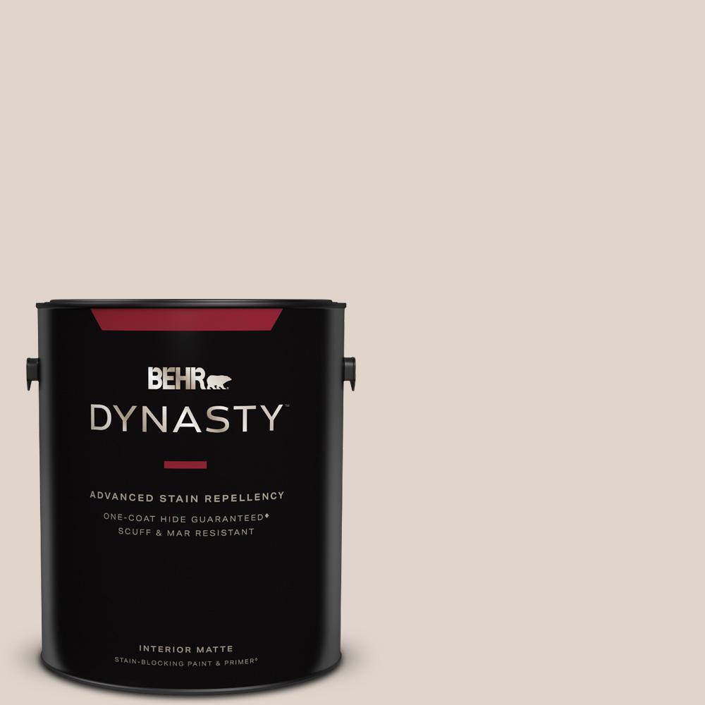 BEHR DYNASTY 1 gal. #N230-1 Castle Beige Matte Interior Stain-Blocking ...