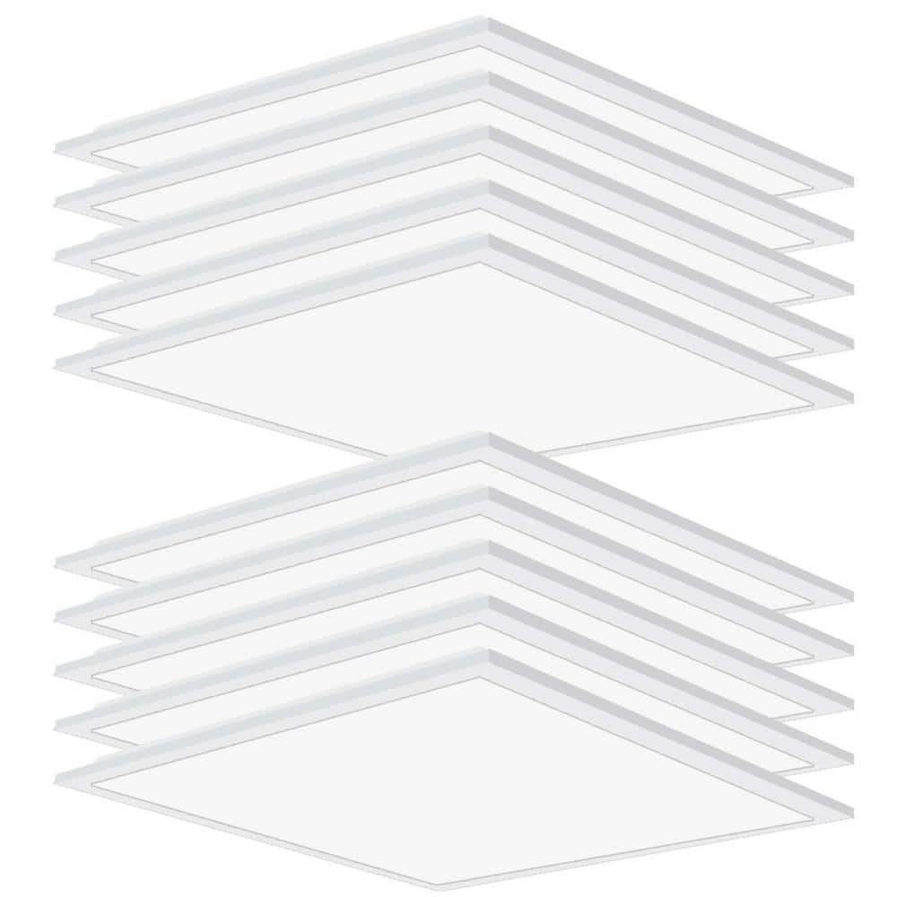Honbei 10Pack 2 ft. x 2 ft. 5800 Lumens Integrated LED Panel Light ...