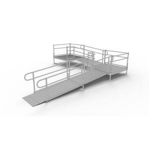 EZ-ACCESS PATHWAY 18 ft. L-Shaped Aluminum Wheelchair Ramp Kit with ...