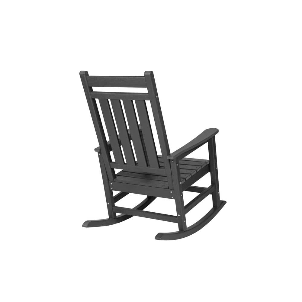 Oversized Grey Wood Outdoor Rocking Chair RC-27856005-W - The Home Depot