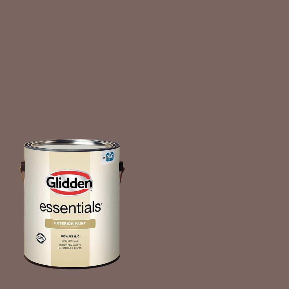 Glidden Essentials 1 gal. PPG1017-6 Bold Brandy Satin Exterior Paint ...