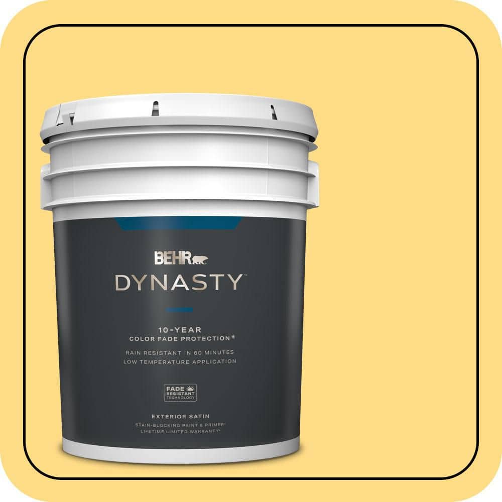 BEHR DYNASTY 5 gal. #340B-5 Yellow Brick Road Satin Enamel Exterior ...