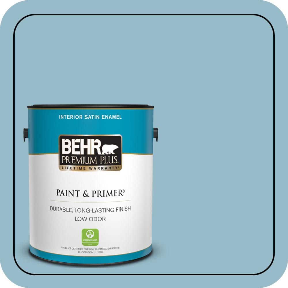 BEHR PREMIUM PLUS 1 gal. #S480-3 Sydney Harbour Satin Enamel Low Odor ...