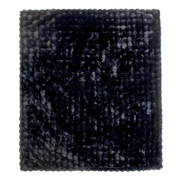 THE NORTHWEST GROUP Generic Black Cascade Ultra Fine Faux Fur Throw ...