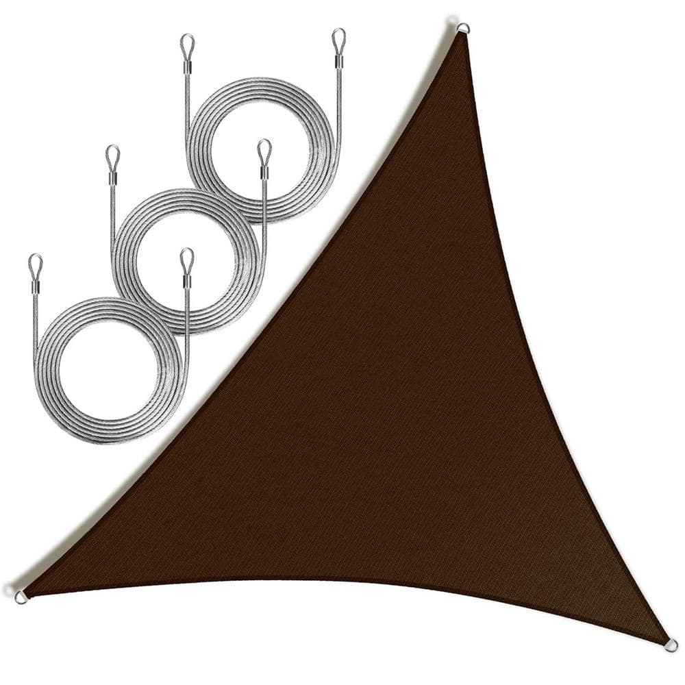 ROYAL SHADE 18 ft. x 18 ft. x 18 ft. Triangle Sun Shade Sail with Rope ...