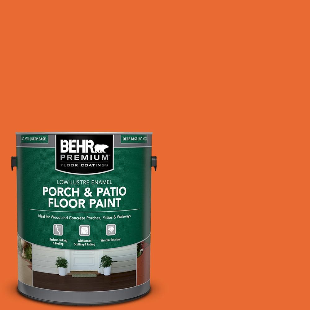 BEHR PREMIUM 1 gal. #220B-7 Electric Orange Low-Lustre Enamel Interior ...
