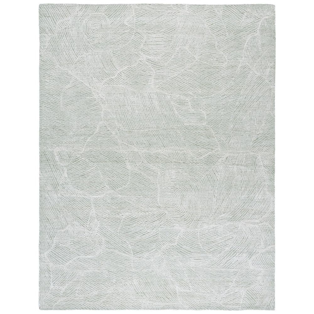 SAFAVIEH Metro Sage/Ivory 8 ft. x 10 ft. Solid Color Abstract Area Rug ...
