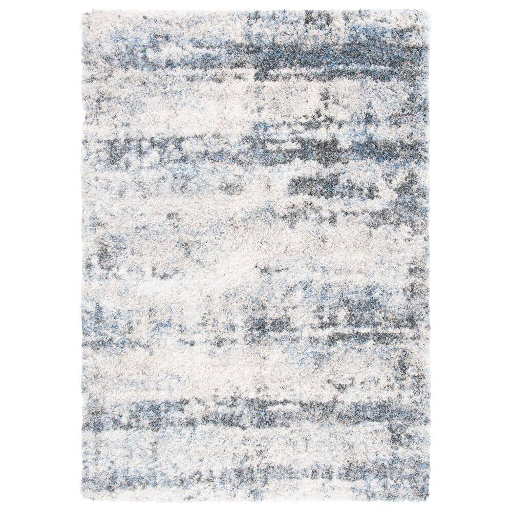 SAFAVIEH Berber Shag 9 ft. x 12 ft. Ivory/Charcoal Modern Abstract Area ...