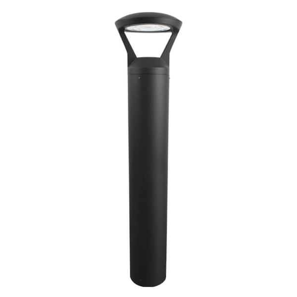 SOLUS Y 205BC Line-Voltage Black 3000 Lumen Hardwired Bollard Light with Tunable CCT and ...