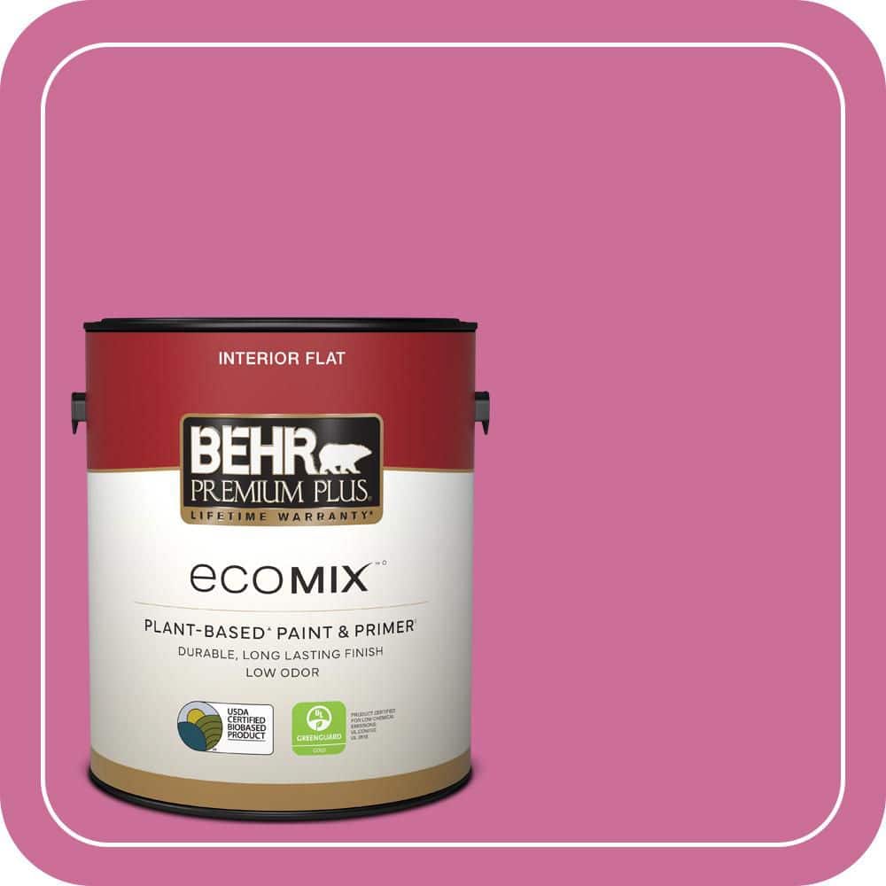 BEHR PREMIUM PLUS 1 gal. #100B-6 Fuchsia Kiss Flat EcoMix Plant-Based ...