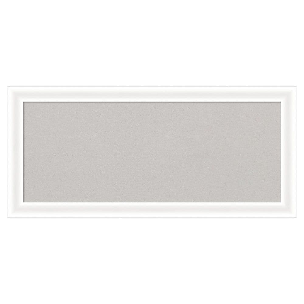 Amanti Art Oliver White Narrow 33 in. x 15 in. Wood Framed Grey Cork ...