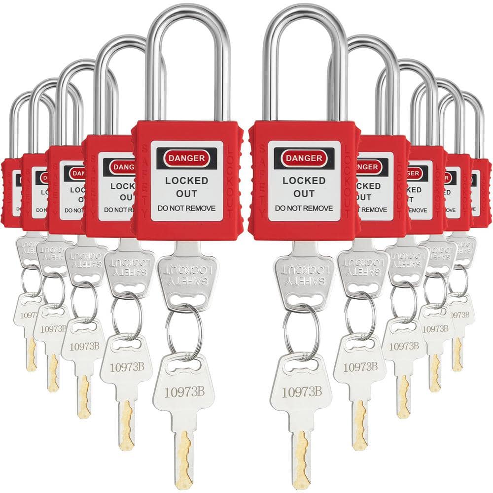 Reviews for VEVOR Lockout Tagout Locks Set, 10-Piece Red Safety Lockout Padlocks with 2 Keys Per ...