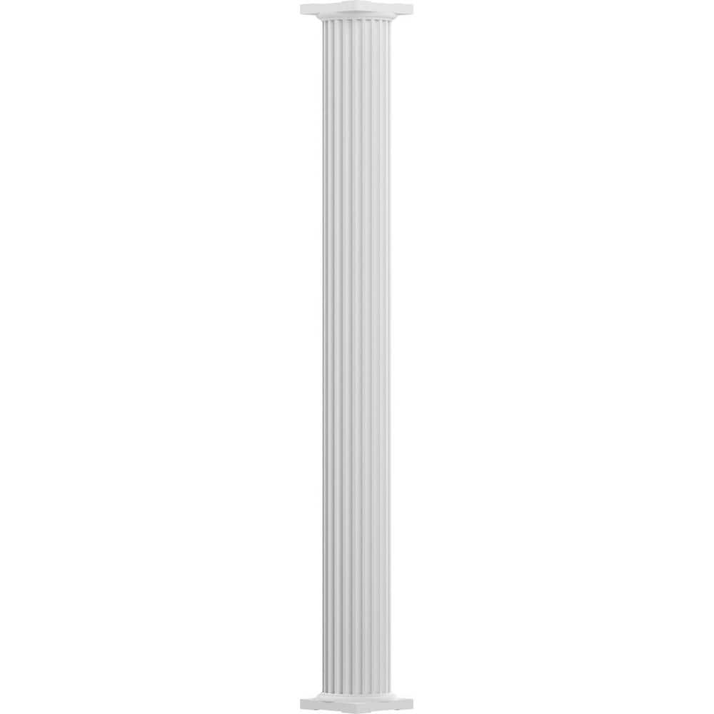 AFCO 11-1/2 in. x 10 ft. Textured White Non-Tapered Fluted Round Shaft ...