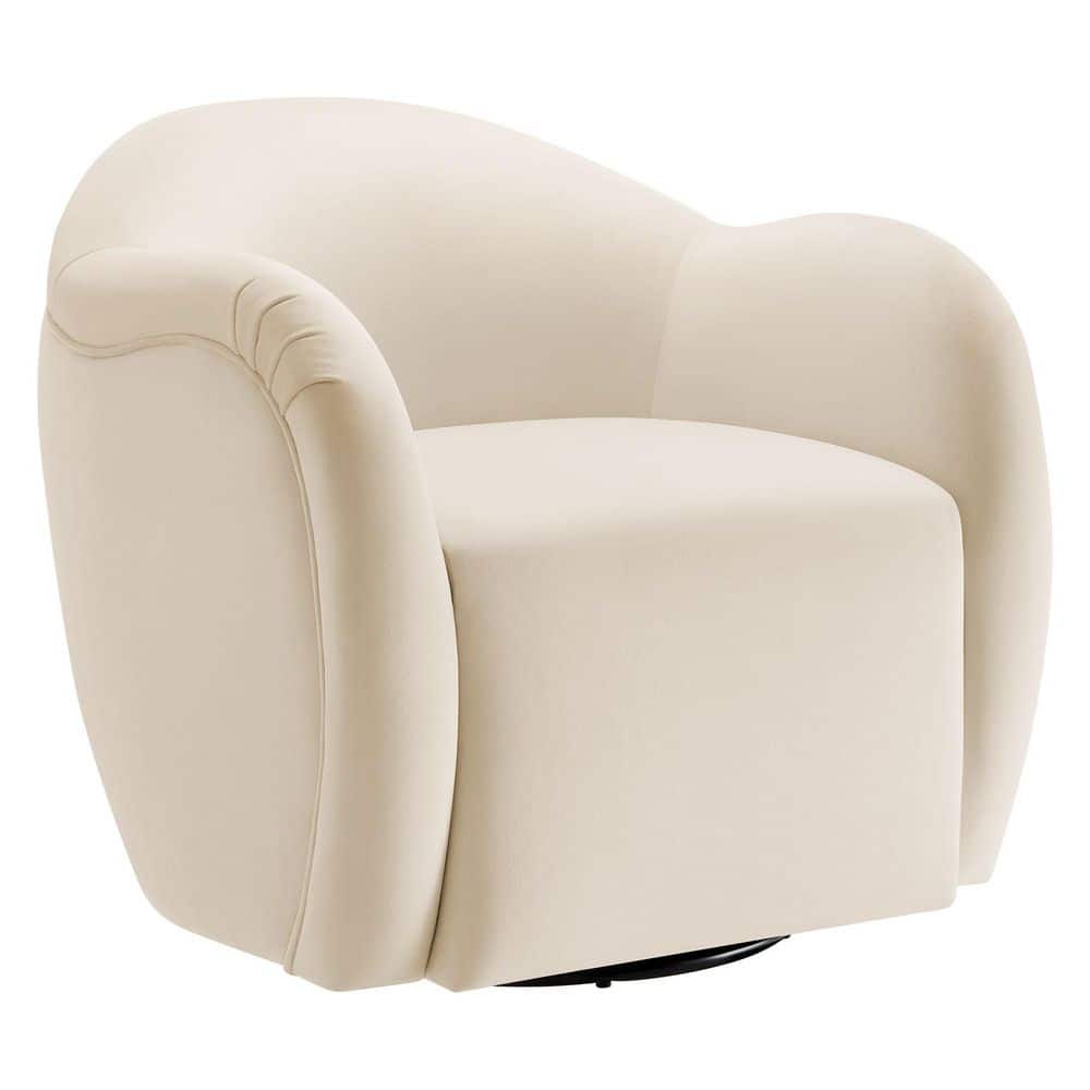 MODWAY Compose Performance Velvet Swivel Armchair in Alabaster EEI-6959 ...