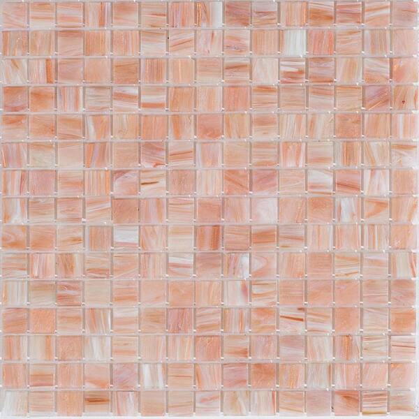 Apollo Tile Celestial Glossy Linen Beige 12 in. x 12 in. Glass Mosaic ...