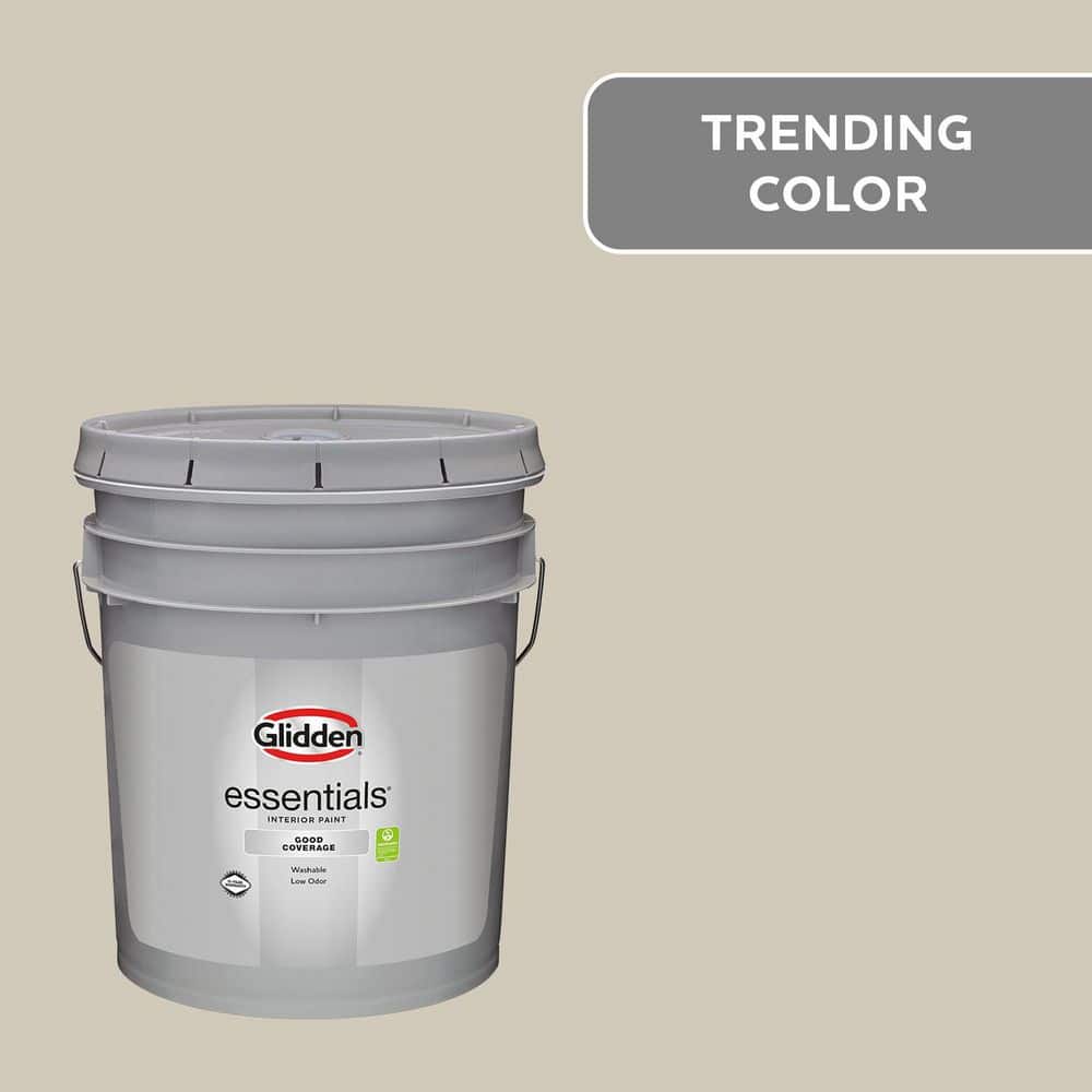 Glidden Essentials 5 gal. PPG1024-4 Moth Gray Semi-Gloss Interior Paint ...